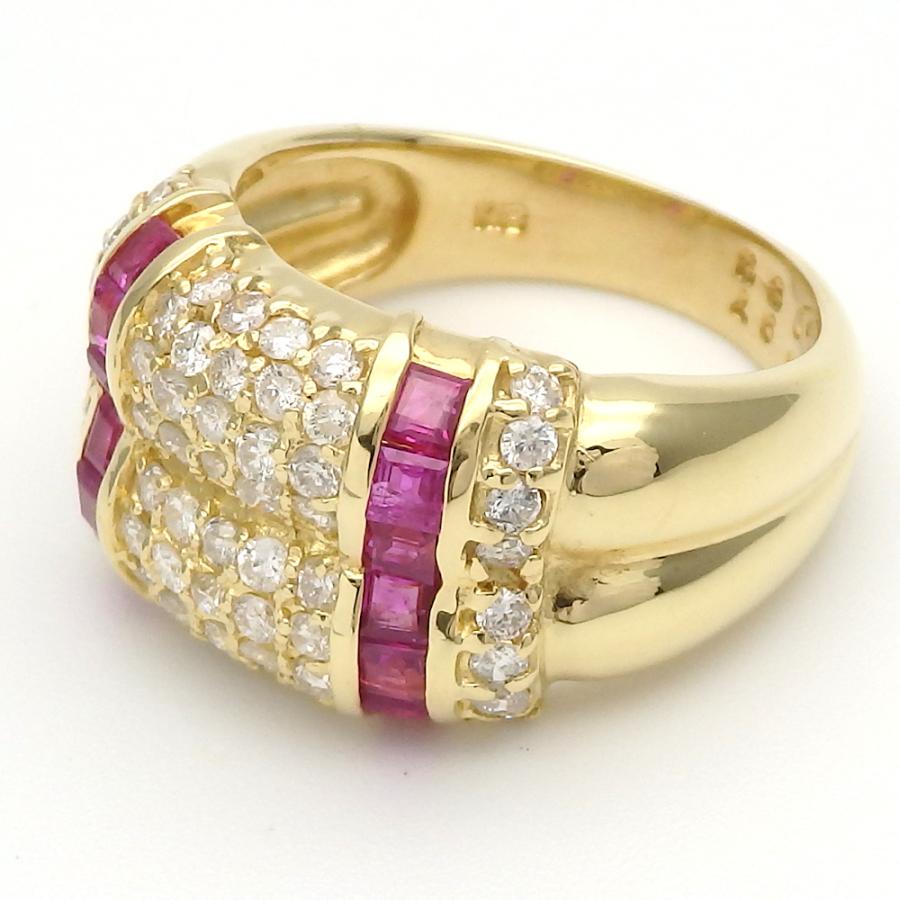 K18 ゴールド K18YG イエローゴールド ルビー 0.97ct ダイヤモンド 0.83ct 指輪 中古 美品 新品仕上済 リング ダイヤ 質屋 7月誕生石 : 質タカラYahoo ...