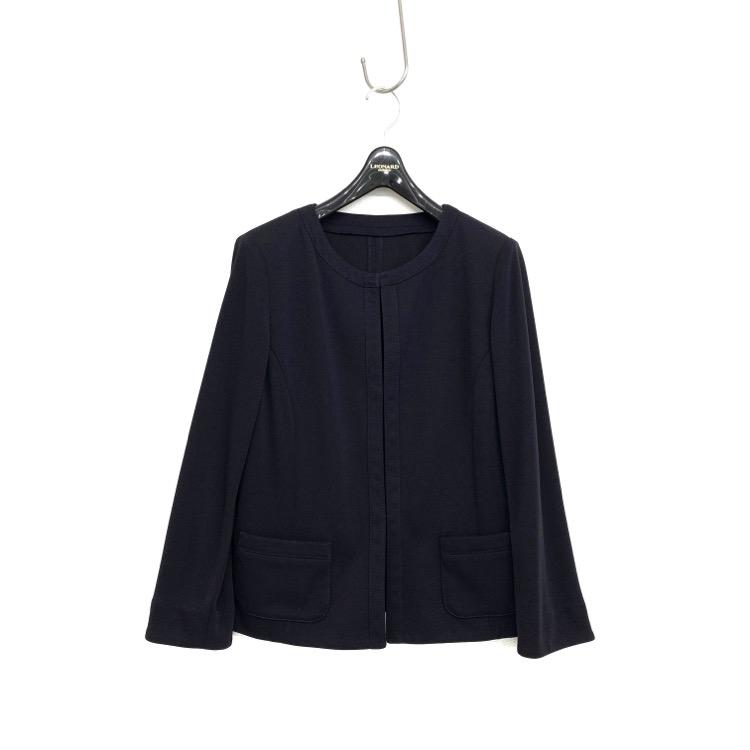 LEONARD レオナール ノーカラージャケット フラワープリント ネイビー 36 0151250 : 7yorku&7yorku familiar - 通販 - Yahoo!ショッピング