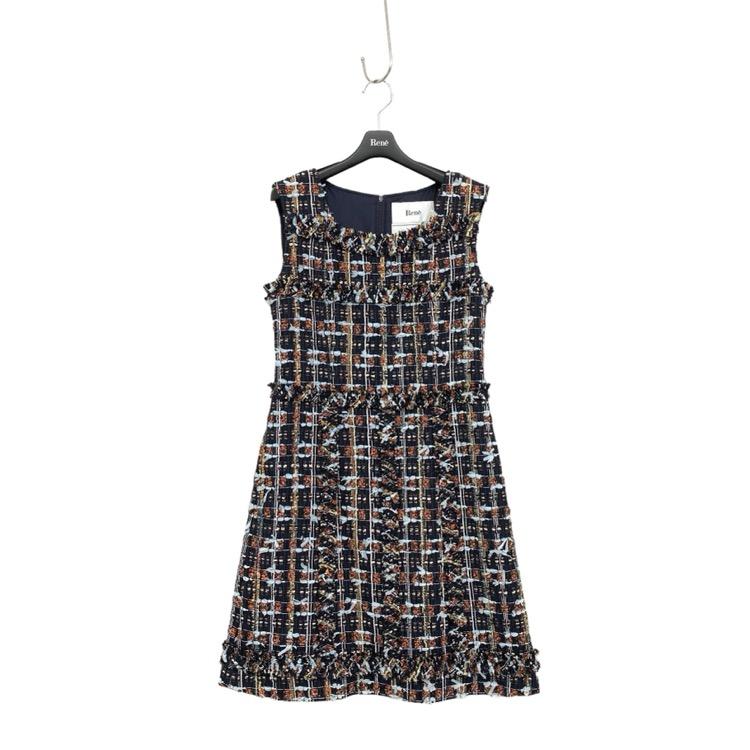 Rene ルネ ツイード ワンピース マリアケント ブラック ネイビー 34 6036320 : 7yorku&7yorku familiar - 通販 - Yahoo!ショッピング