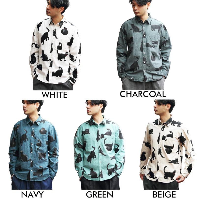 シャツ メンズ 黒猫 国産 総柄 ビッグシルエット : hs09 : 8(eight) - 通販 - Yahoo!ショッピング