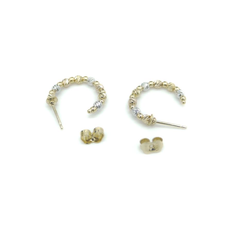 K18YG/WG/PG トリオ ミラーボール フープピアス 18金 スタッドピアス Y04199 : 大和屋質店前橋三俣店ヤフー店 - 通販 - Yahoo!ショッピング