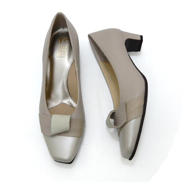 FIZZ REEN（フィズリーン） パンプス 春 幅広3E 本革 スクエアトゥ 1272 グレージュ 軽量 お洒落 歩きやすい 日本製 送料無料 : くつ屋エムオーシー - 通販 ...