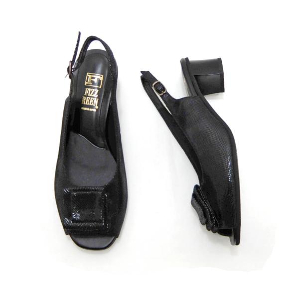FIZZ REEN サンダル レディース 黒 幅広 3E 本革 バックバンド フィズリーン 1466 ブラック オープントゥ 履きやすい 歩きやすい 日本製 夏 送料無料 : くつ屋エムオー ...