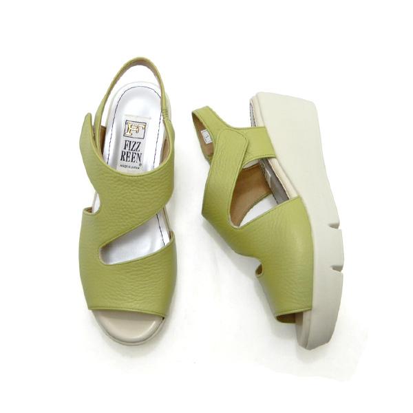 FIZZ REEN サンダル レディース 幅広 4E 本革 ストラップ フィズリーン 410 ピスタチオ オープントゥ 履きやすい 歩きやすい 日本製 夏 送料無料 : くつ屋エムオーシー ...