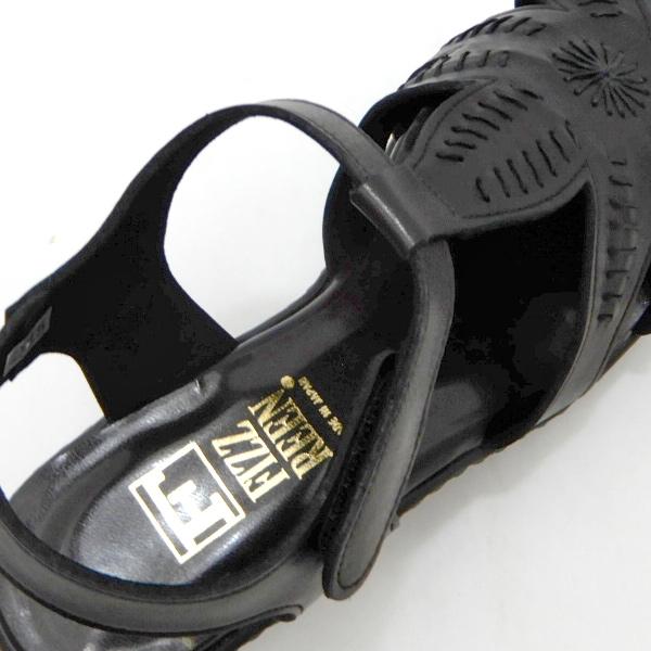 FIZZ REEN サンダル レディース 黒 幅広 3E 本革 ストラップ フィズリーン 646 ブラック オープントゥ 履きやすい 歩きやすい 日本製 夏 送料無料 : くつ屋エムオーシー ...