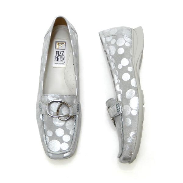 FIZZ REEN（フィズリーン） パンプス 春 ローヒール 本革 幅広 3E 9801 グレードット スクエアトゥ ローファー フラット 日本製 送料無料 : くつ屋エムオーシー - 通販 ...