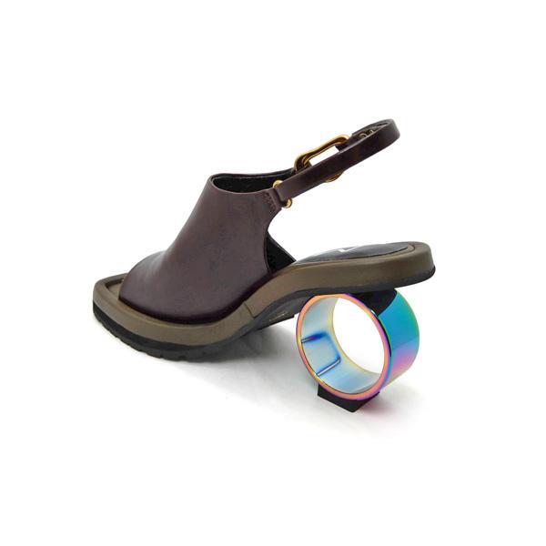 MANA マナ サンダル レディース 人気 茶 革 ストラップ 552192 ヒール スクエアトゥ 可愛い 話題 ダークブラウン Yuko Imanishi 送料無料 : くつ屋エムオーシー ...