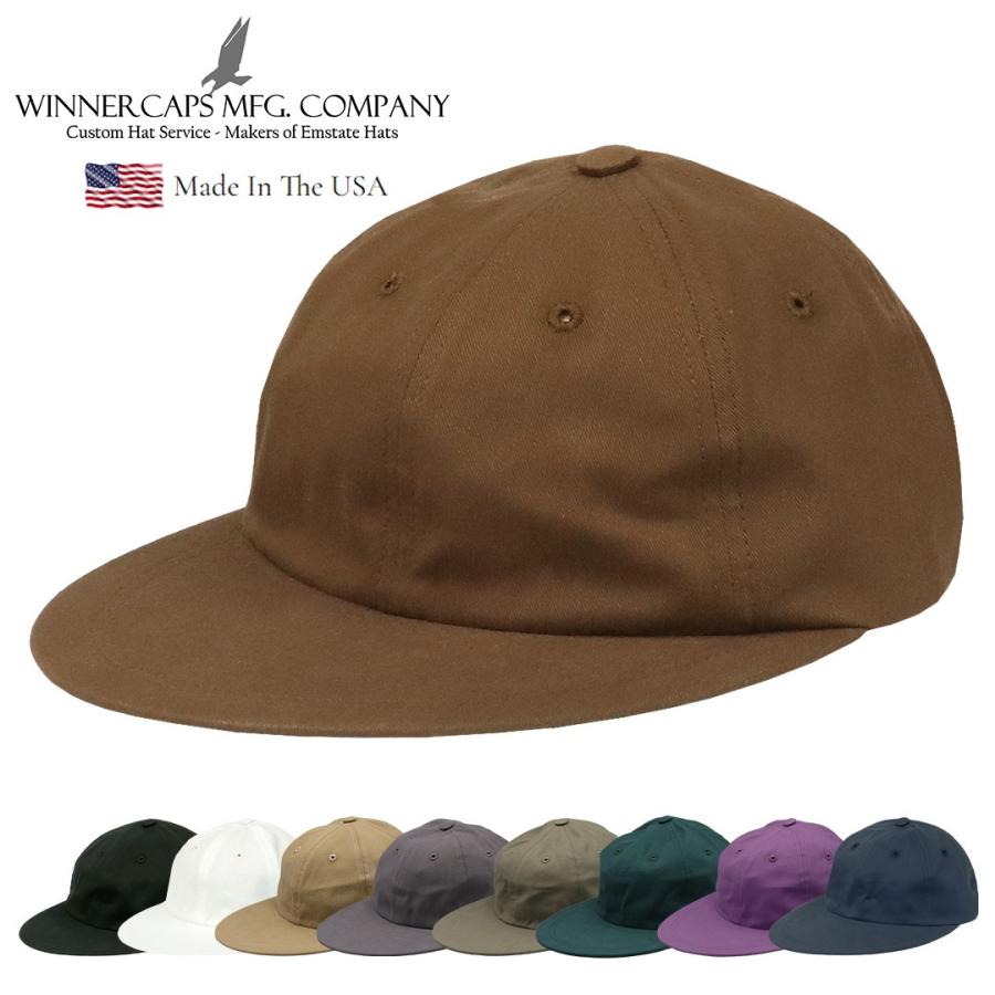Winner Caps キャップ つば長め 無地 ウィナーキャップス メンズ レディース 帽子 ブランド シンプル Made In USA ...