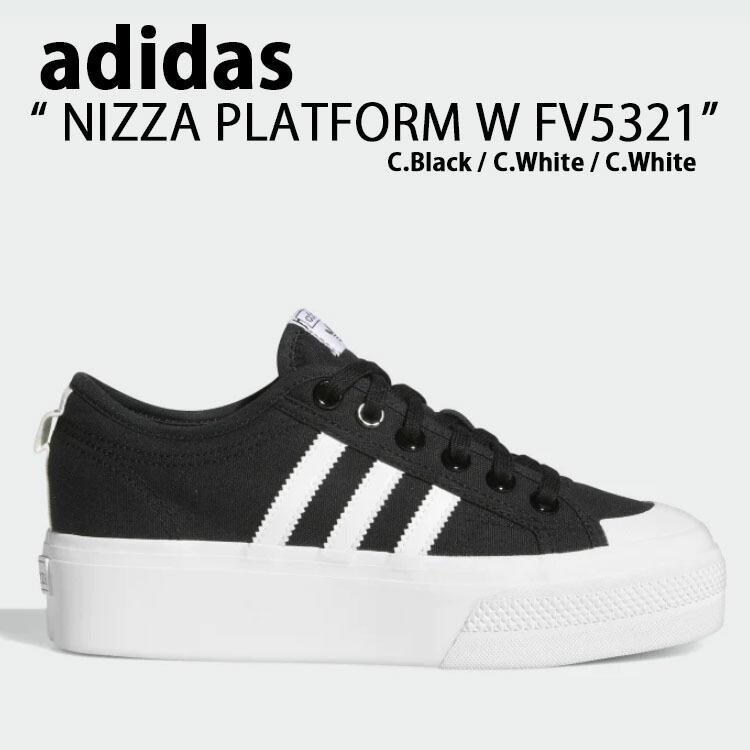adidas アディダス スニーカー レディース NIZZA PLATFORM W FV5321 ニッツァ プラットフォーム BLACK ...