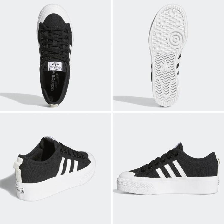 adidas アディダス スニーカー レディース NIZZA PLATFORM W FV5321 ニッツァ プラットフォーム BLACK ...