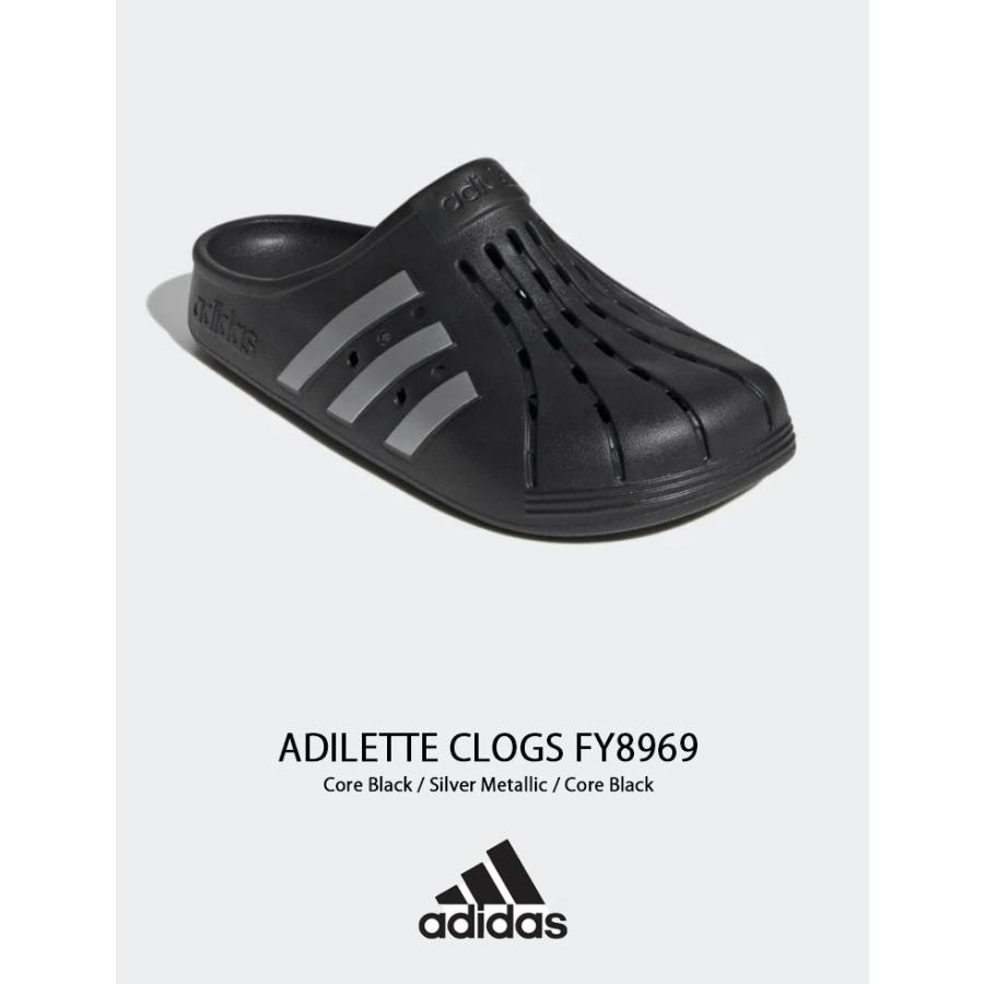 adidas（アディダス） サンダル スリッパ ADILETTE CLOGS FY8969 Black Silver アディレッタ クロッグ ...