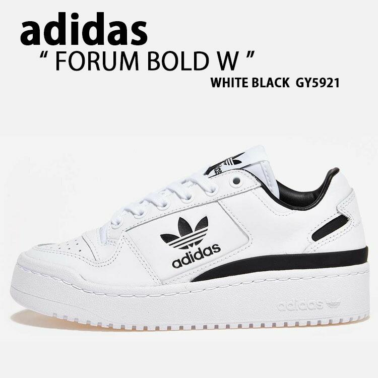 adidas アディダス スニーカー レディース FORUM BOLD W GY5921 フォーラム ボールド WHITE BLACK 厚底 ...