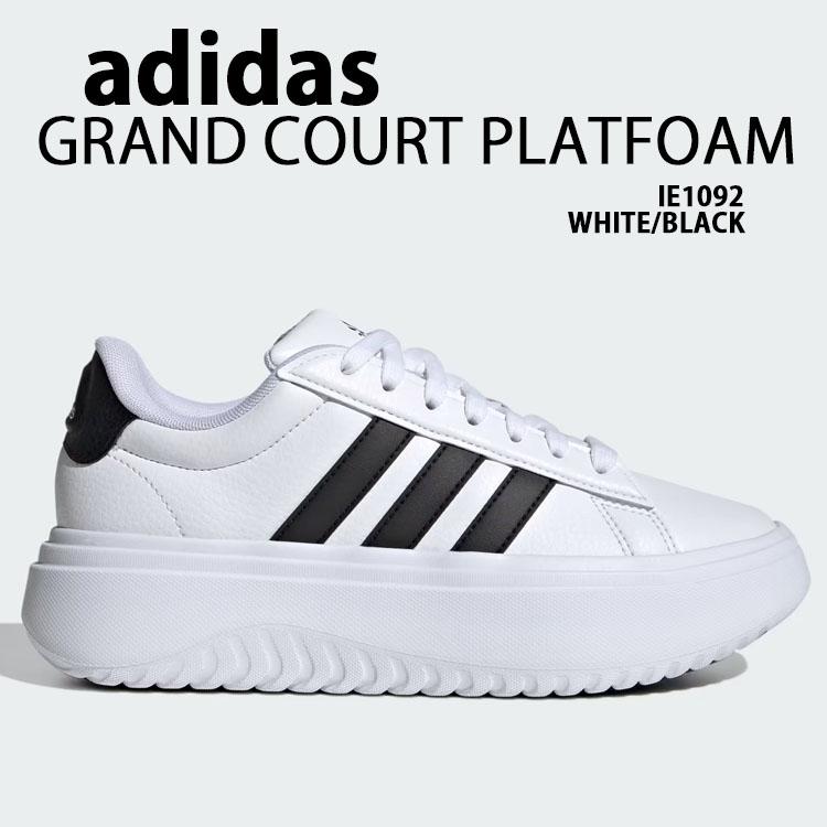 adidas アディダス スニーカー 厚底 GRANDCOURT PLATFORM IE1092 グランドコート プラットフォーム WHITE ...