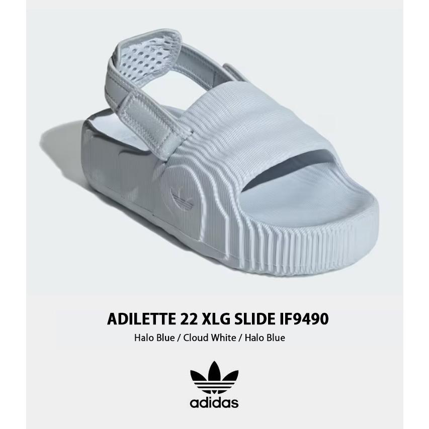 adidas originals アディダス レディース サンダル 厚底 ADILETTE 22 XLG SLIDE IF9490 ブルー ...