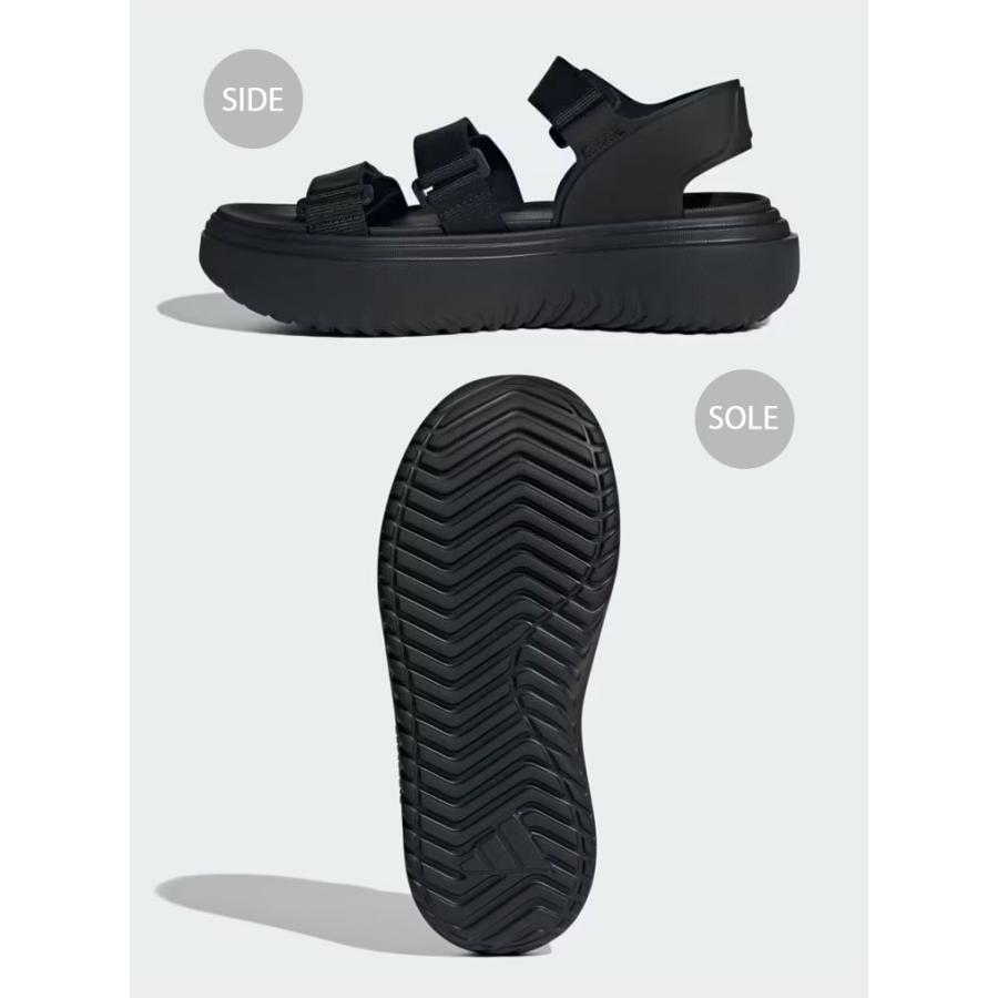 adidas アディダス サンダル スポーツサンダル SLYN BLACK GREY IH6119 サイズ調整 厚底 スポサン ストラップ ...