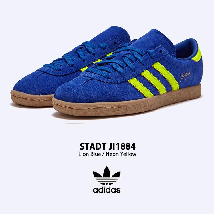 adidas Originals アディダス オリジナルス スニーカー STADT シュタット JI1884 BLUE YELLOW スリー ...