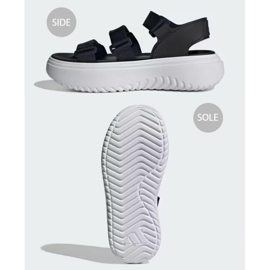 adidas アディダス サンダル スポーツサンダル SLYNサンダル BLACK WHITE JI4324 サイズ調整 厚底サンダル ...