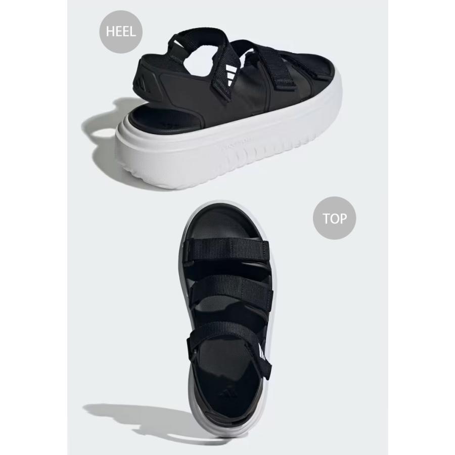 adidas アディダス サンダル スポーツサンダル SLYNサンダル BLACK WHITE JI4324 サイズ調整 厚底サンダル ...