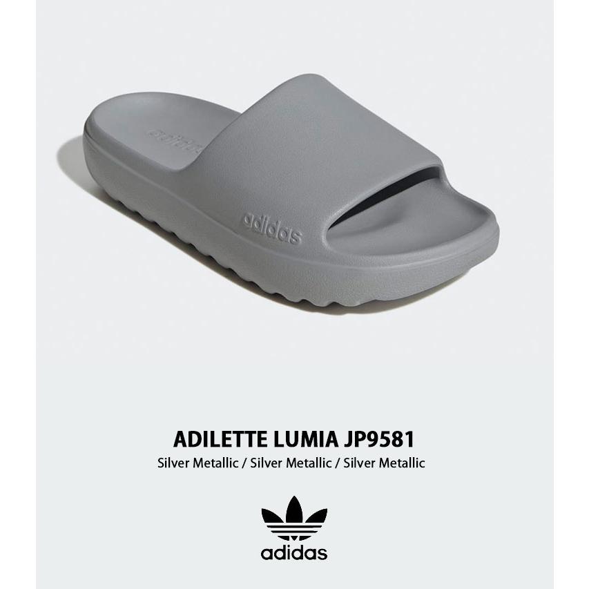adidas アディダス サンダル Adilette Lumia Slides JP9581 Silver Metallic アディレッタ ル ...