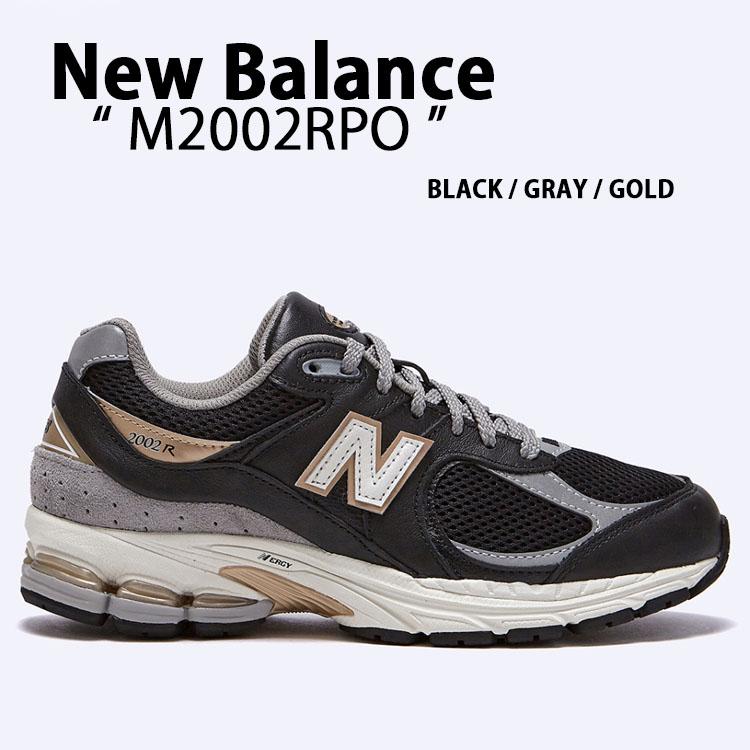 New Balance ニューバランス スニーカー M2002 M2002RPO BLACK GRAY GOLD シューズ ...