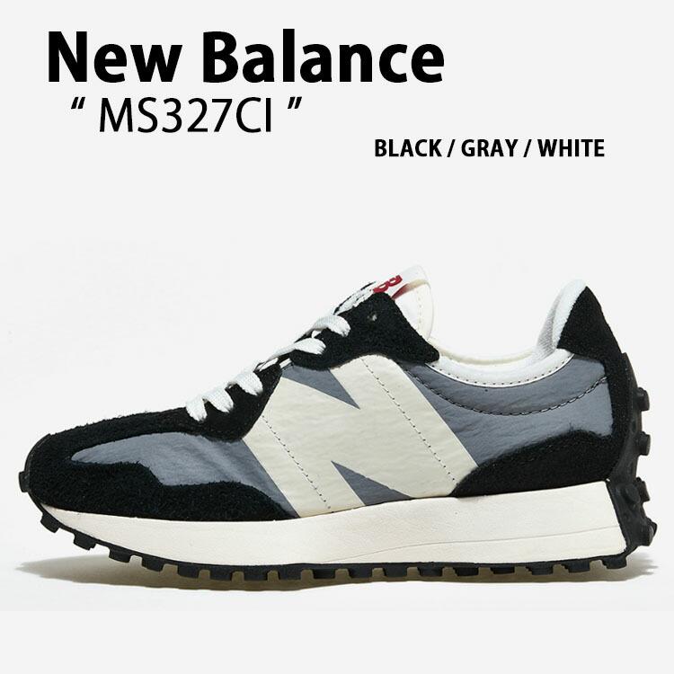 New Balance（ニューバランス） スニーカー 327 MS327CI BLACK GRAY WHITE シューズ ブラック グレー ...