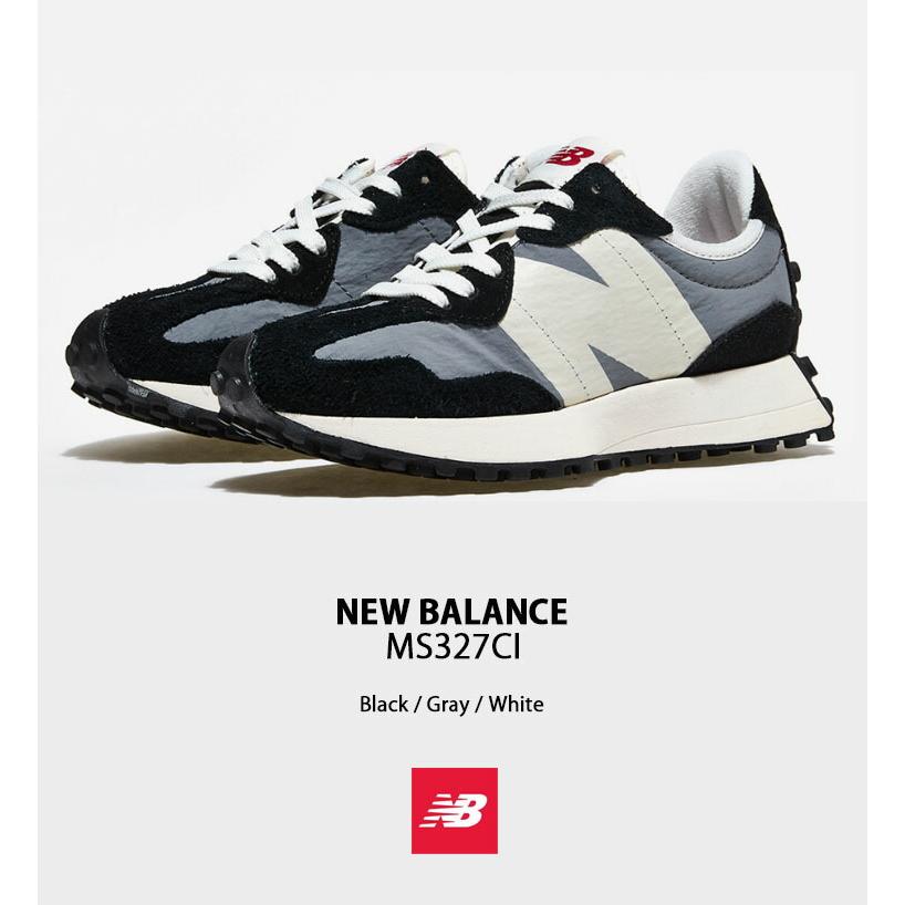 New Balance（ニューバランス） スニーカー 327 MS327CI BLACK GRAY WHITE シューズ ブラック グレー ...