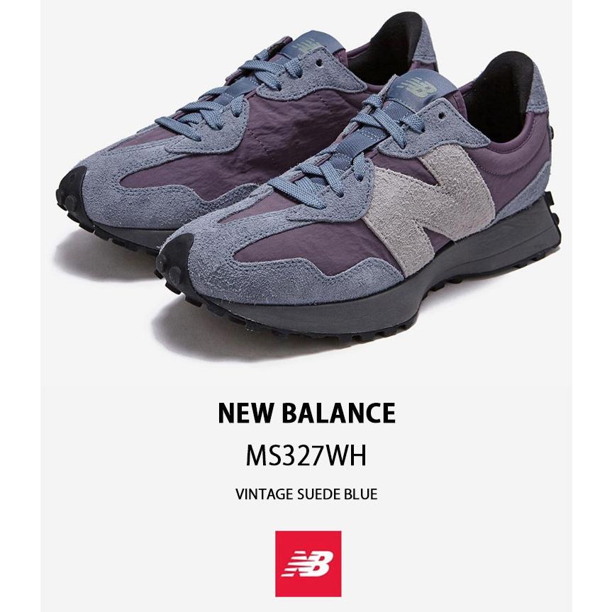 New Balance（ニューバランス） スニーカー MS327WH VINTAGE SUEDE BLUE ビンテージ スエード ブルー ...