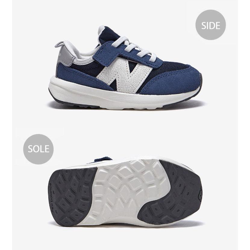 New Balance（ニューバランス） キッズ スニーカー NewBalance 370 NAVY キッズシューズ ネイビー ホワイト ...