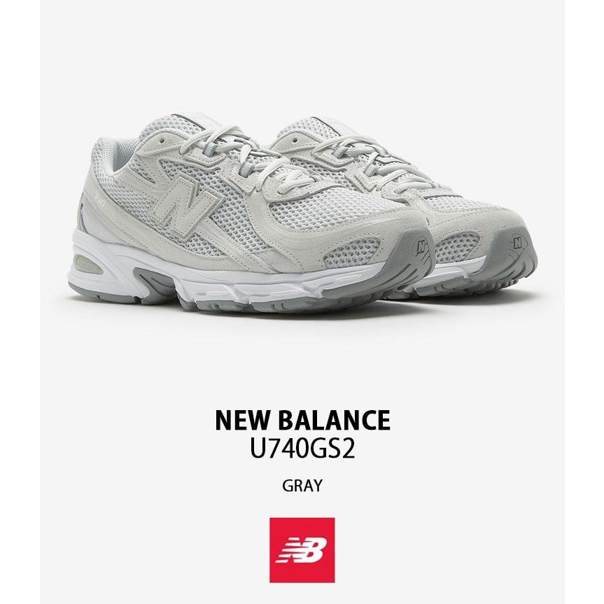 New Balance ニューバランス スニーカー U740GS2 GRAY シューズ NewBalance740 グレー メッシュ スエード ...