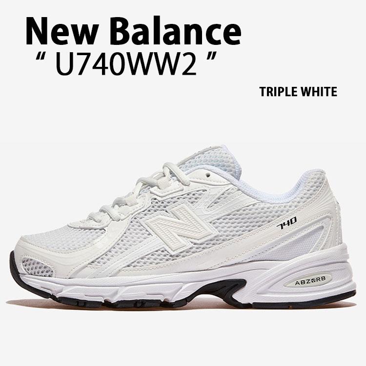 New Balance ニューバランス スニーカー U740WW2 WHITE シューズ NewBalance740 ホワイト ロゴ メッシュ ...