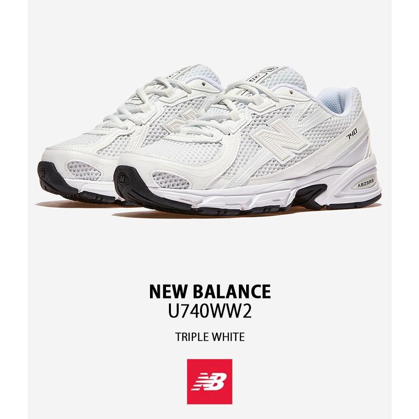 New Balance ニューバランス スニーカー U740WW2 WHITE シューズ NewBalance740 ホワイト ロゴ メッシュ ...