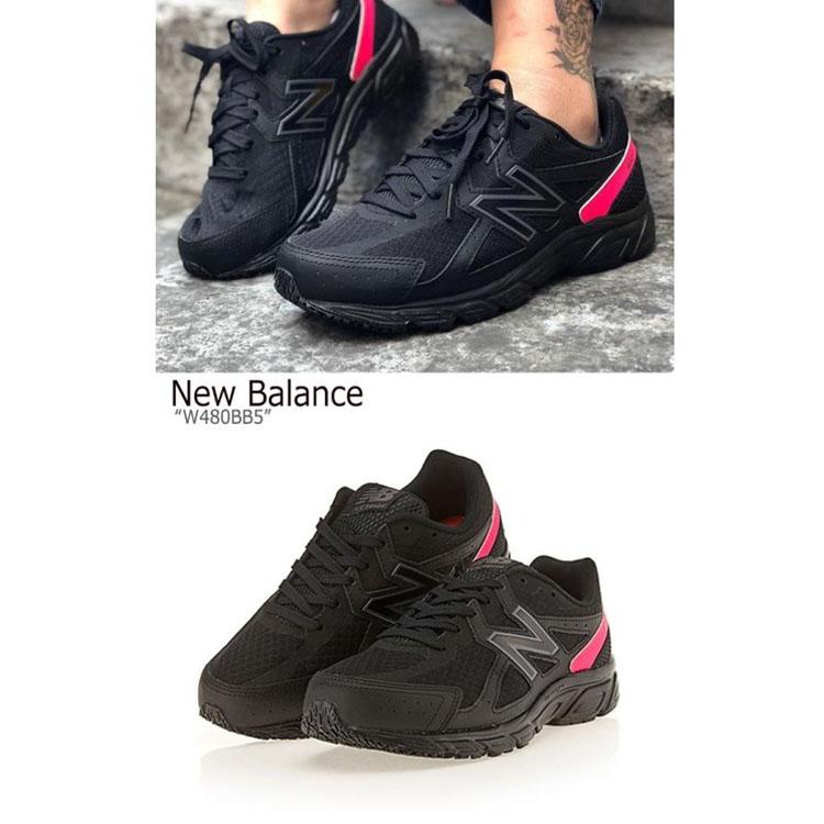 New Balance ニューバランス スニーカー NewBalance 480 BLACK シューズ ブラック ピンク W480BB5 メンズ レディース 男性用 女性用 New Balance（ニューバランス） スニーカー NewBalance 480 BLACK
