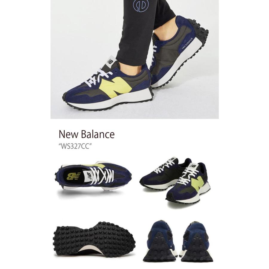 New Balance（ニューバランス） スニーカー 327 NAVY YELLOW BLACK ネイビー イエロー WS327CC ...