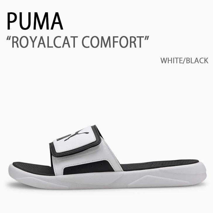 PUMA プーマ サンダル PUMA ROYALCAT COMFORT WHITE BLACK シューズ メンズ レディース 男性用 女性用 ...