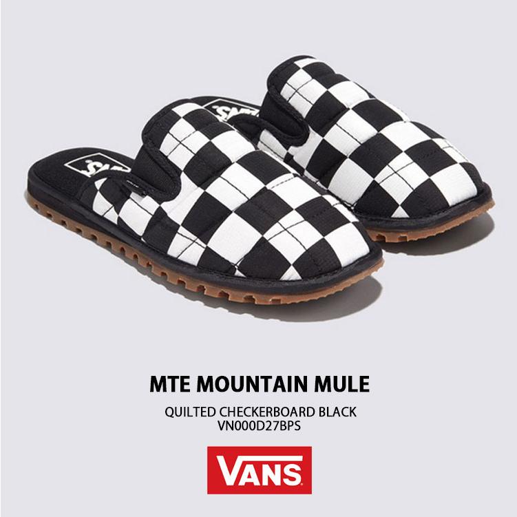 VANS（ヴァンズ） バンズ ミュール シューズ MTE MOUNTAIN MULE QUILTED CHECKERBOARD BLACK ...