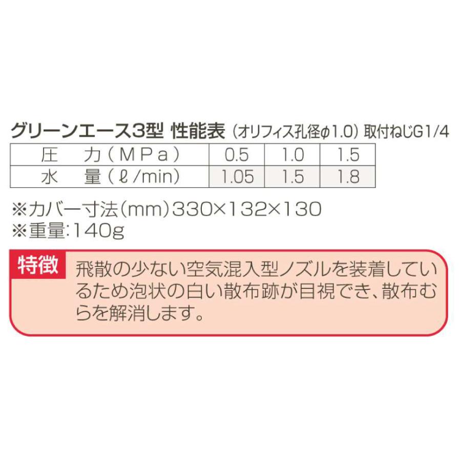 除草剤専用ノズル グリーンエース3型 （人力、動力兼用） （G1/4） 1264800 永田製作所 : AQUA・GREEN - 通販 ...