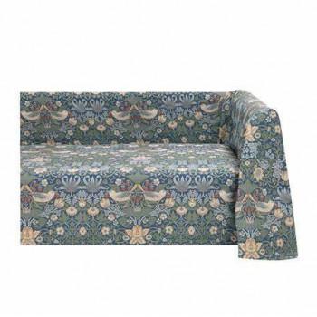 川島織物セルコン Morris Design Studio いちご泥棒 マルチカバー 200×200cm HV1710 BG・ブルーグリーン ...