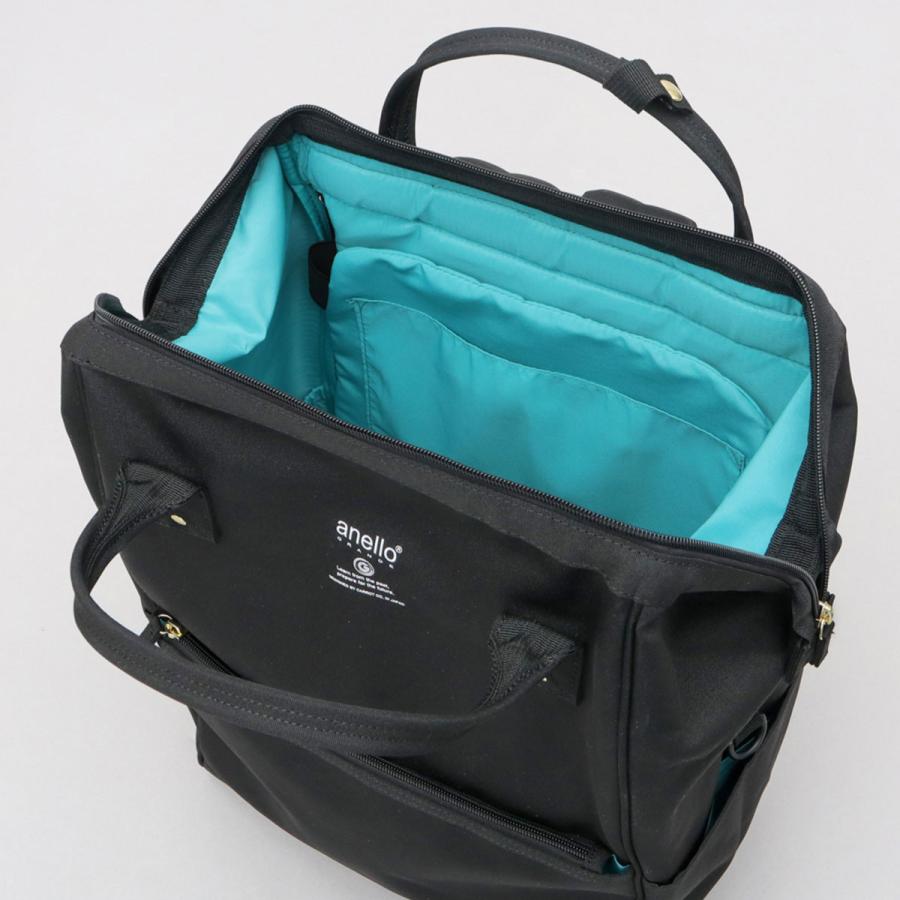 アネログランデ リュック リュックサック レディース がま口 大容量 A4 B4 撥水 2WAY トート バッグ 軽量 黒 anello GRANDE : lfc-164 : A.M.S ...