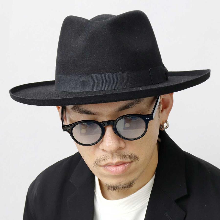 ReqHatter ハット 中折れハット フェルトハット ウール メンズ ユニセックス ツバ広 つば広 シンプル ロングブリム HAT フラット ワイドブリム : A.M.S. - 通販 ...