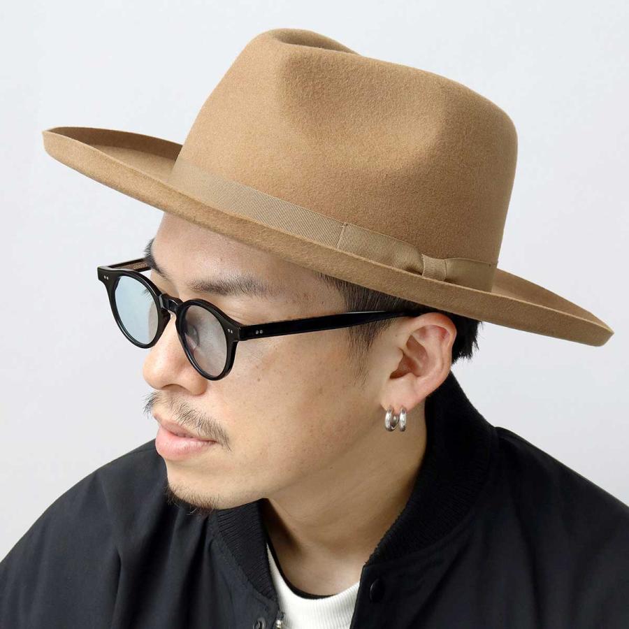 ReqHatter ハット 中折れハット フェルトハット ウール メンズ ユニセックス ツバ広 つば広 シンプル ロングブリム HAT フラット ワイドブリム : A.M.S. - 通販 ...