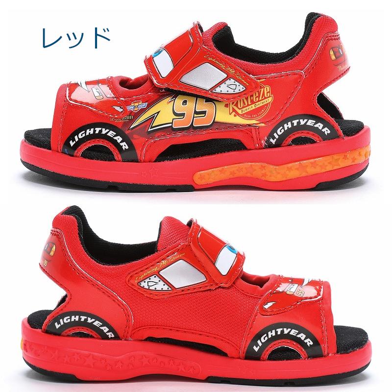 MoonStar MOONSTAR ムーンスター LED ライト搭載の 光る靴 ディズニー Disney DN C1334キッズ ジュニア 子供用 サンダル カーズ マジックテープ : A ...