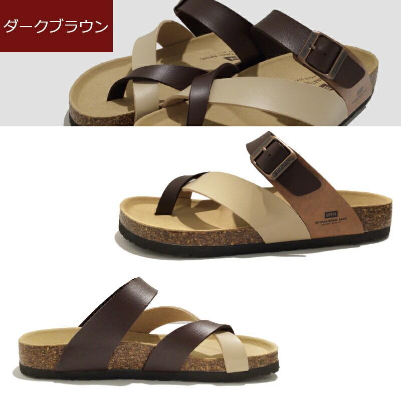 EDWIN エドウィン EB-1003 ブラック ダークブラウン ネイビー トリコロール メンズ 紳士 サンダル :eb1003:A-MART Yahoo!店 - 通販 - Yahoo!ショッピング