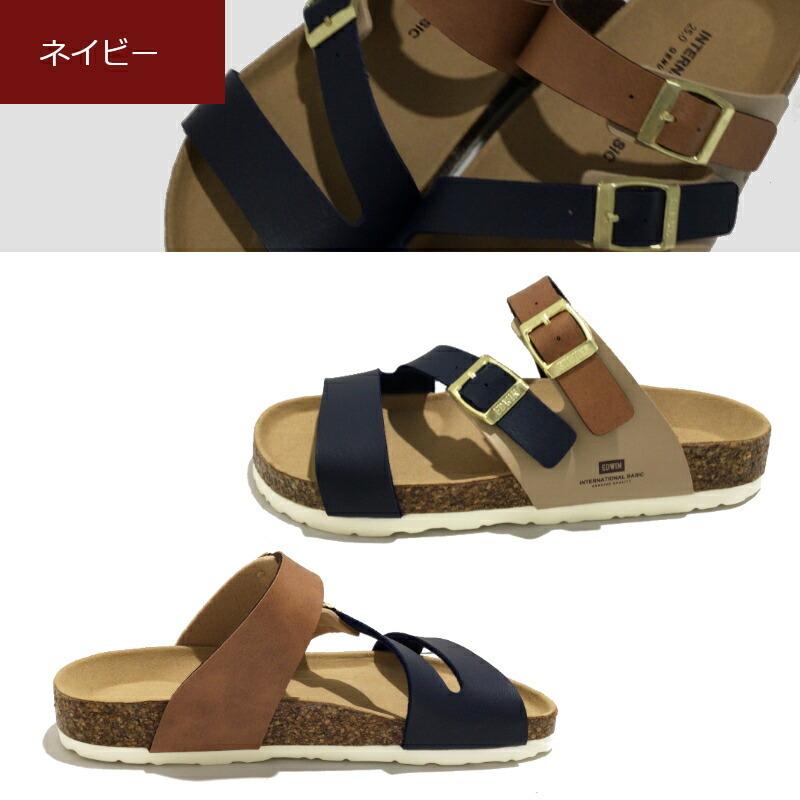 EDWIN エドウィン EB-1005ブラック ダークブラウン ネイビー トリコロール メンズ 紳士サンダル :eb1005:A-MART Yahoo!店 - 通販 - Yahoo!ショッピング