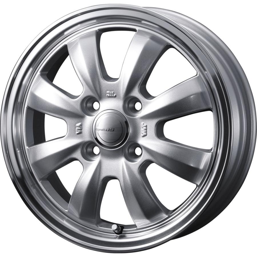 WEDS 個人宅直送不可 ウェッズ 0040908 アルミホイール1本 GYRAFT 8S 14インチ リム幅4.5J インセット+45 4穴 PCD100 SILVER/RIM POLISH ...