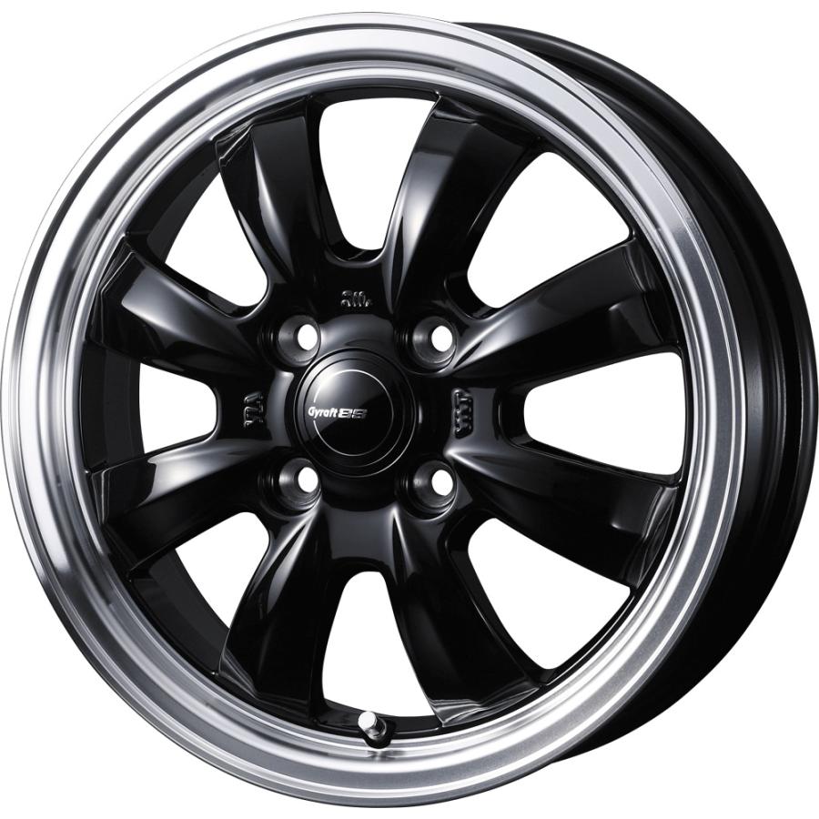 WEDS 個人宅直送不可 ウェッズ 0040950 アルミホイール1本 GYRAFT 8S 12インチ リム幅4.00B インセット+43 4穴 PCD100 BLACK/RIM POLISH ...