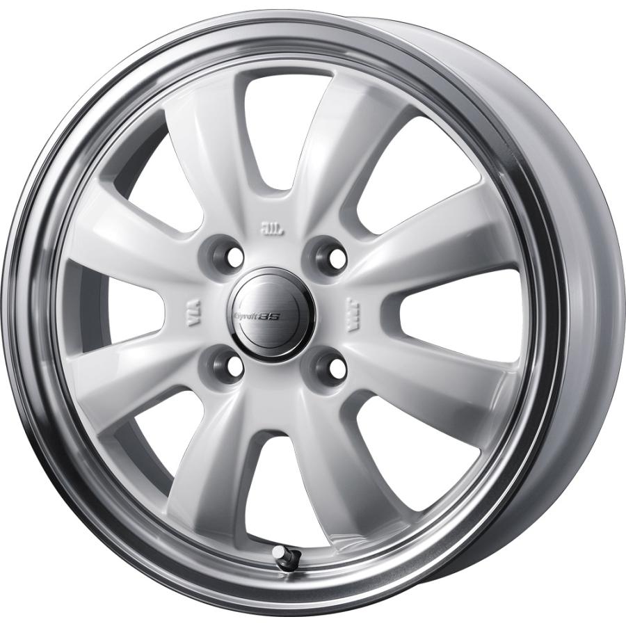WEDS 個人宅直送不可 ウェッズ 0040953 アルミホイール1本 GYRAFT 8S 12インチ リム幅4.00B インセット+43 4穴 PCD100 WHITE/RIM POLISH ...