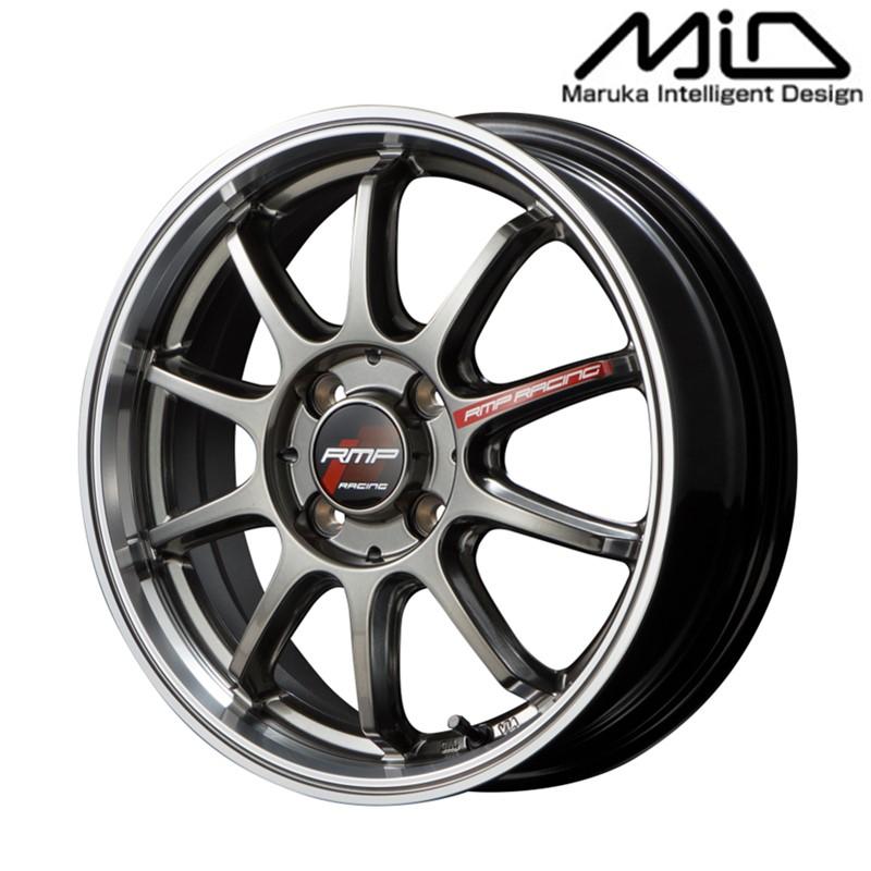 MID マルカサービス アルミホイール1本 RMP Racing R10 16インチ リム幅6.0J inset+50 4H PCD100 レーシングチタンシルバー/リムポリッシュ ...