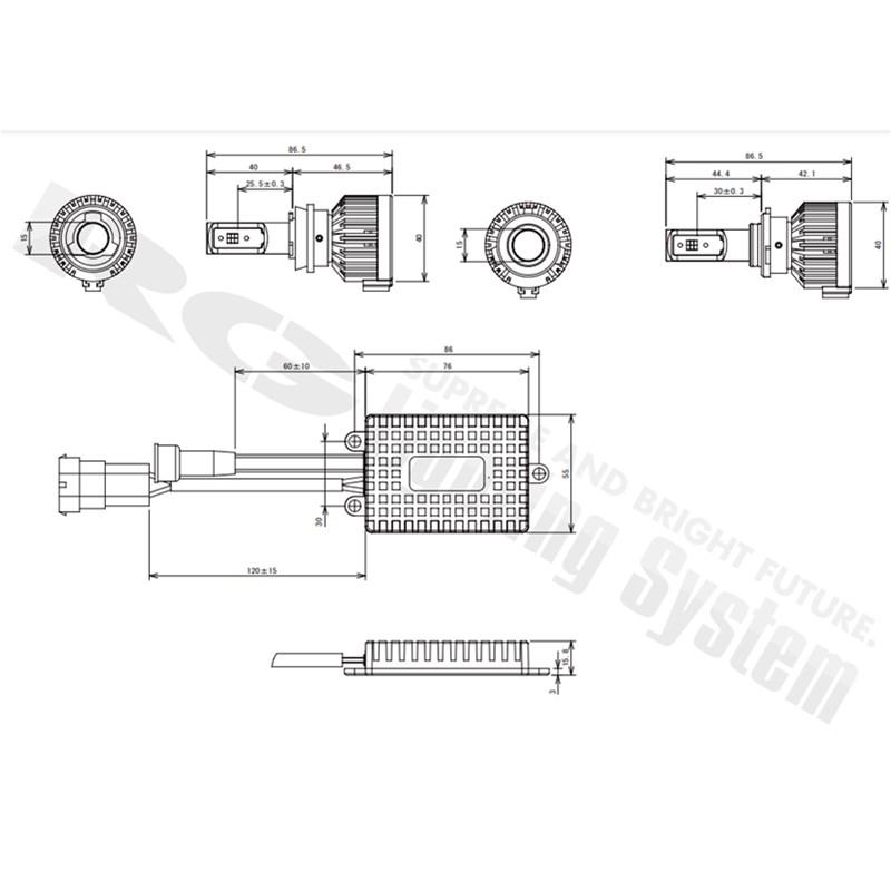 RACING GEAR RG レーシングギア POWER LED HEAD Bulb PREMIUM Model ヘッドバルブ 6500K 5000lm 12V/24V兼用 H9/H11 ...