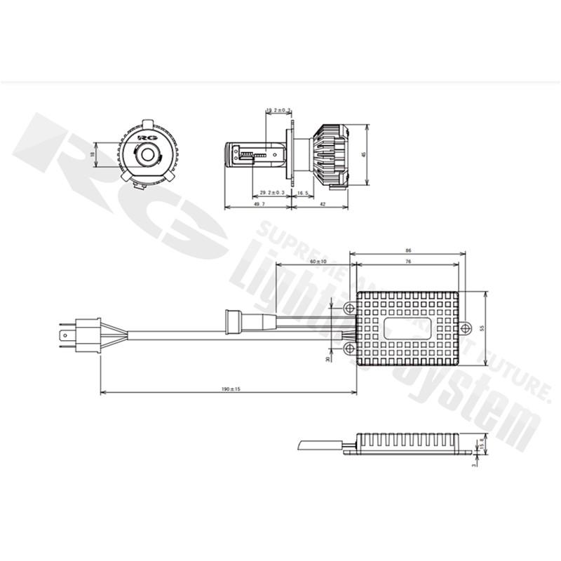 RACING GEAR RG レーシングギア POWER LED HEAD Bulb PREMIUM Model ヘッドバルブ 6500K 5000lm 12V/24V兼用 H4 Hi/Lo ...