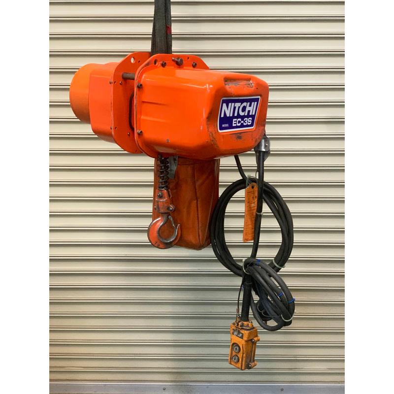 【現状品動作OK】NITCHI/ニッチ 1t 揚程2.3m 電動チェーンブロック EC-3S / 1000kg プレーントロリー付 : 無限堂 ...